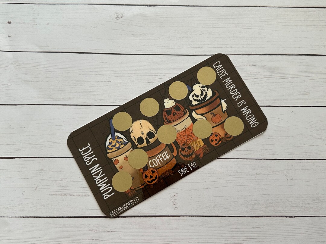PUMPKIN SPICE MURDER Scratch off Savings Challenge - Etsy