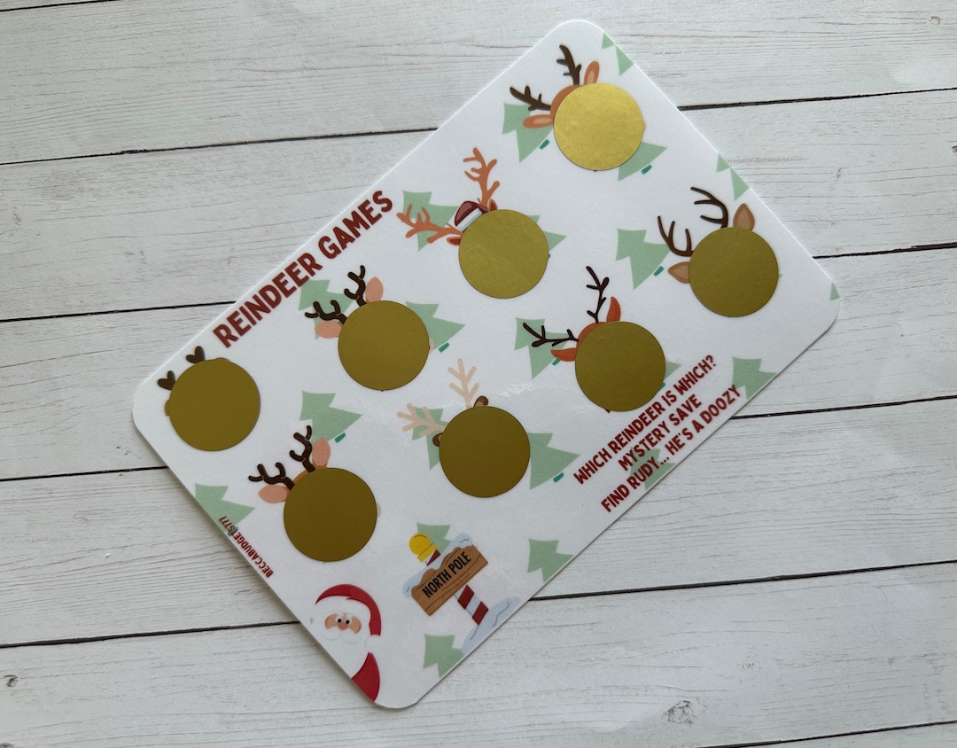REINDEER GAMES Scratch off Savings Challenge - Etsy