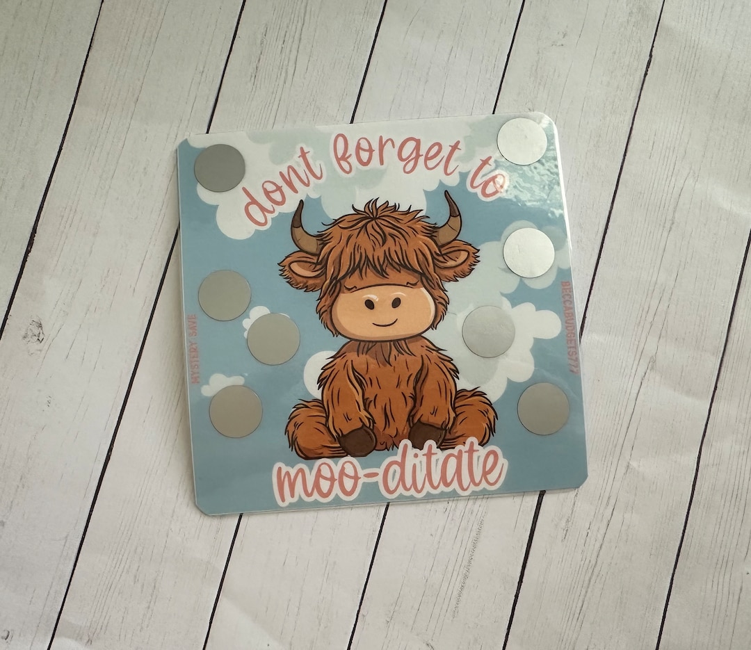 MOO-DITATE COW Scratch off Savings Challenge - Etsy