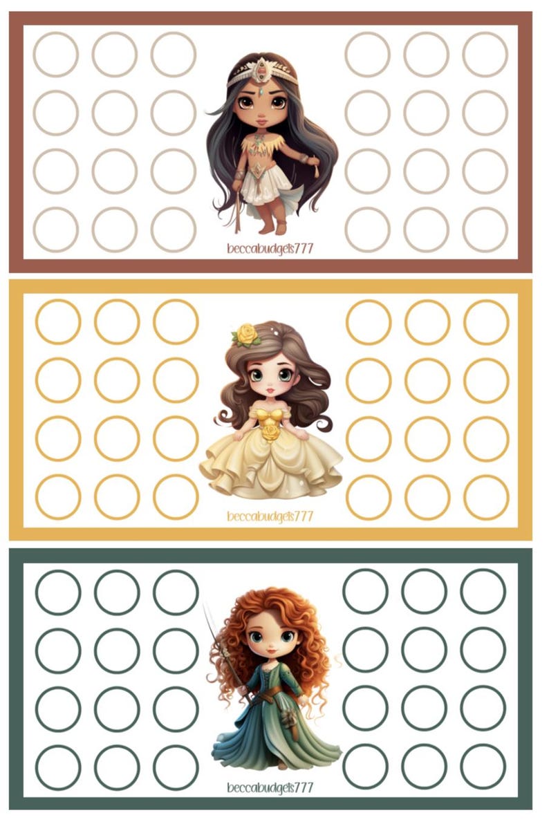 PRINCESS MINIS 3 Savings Challenge ***digital Download*** - Etsy