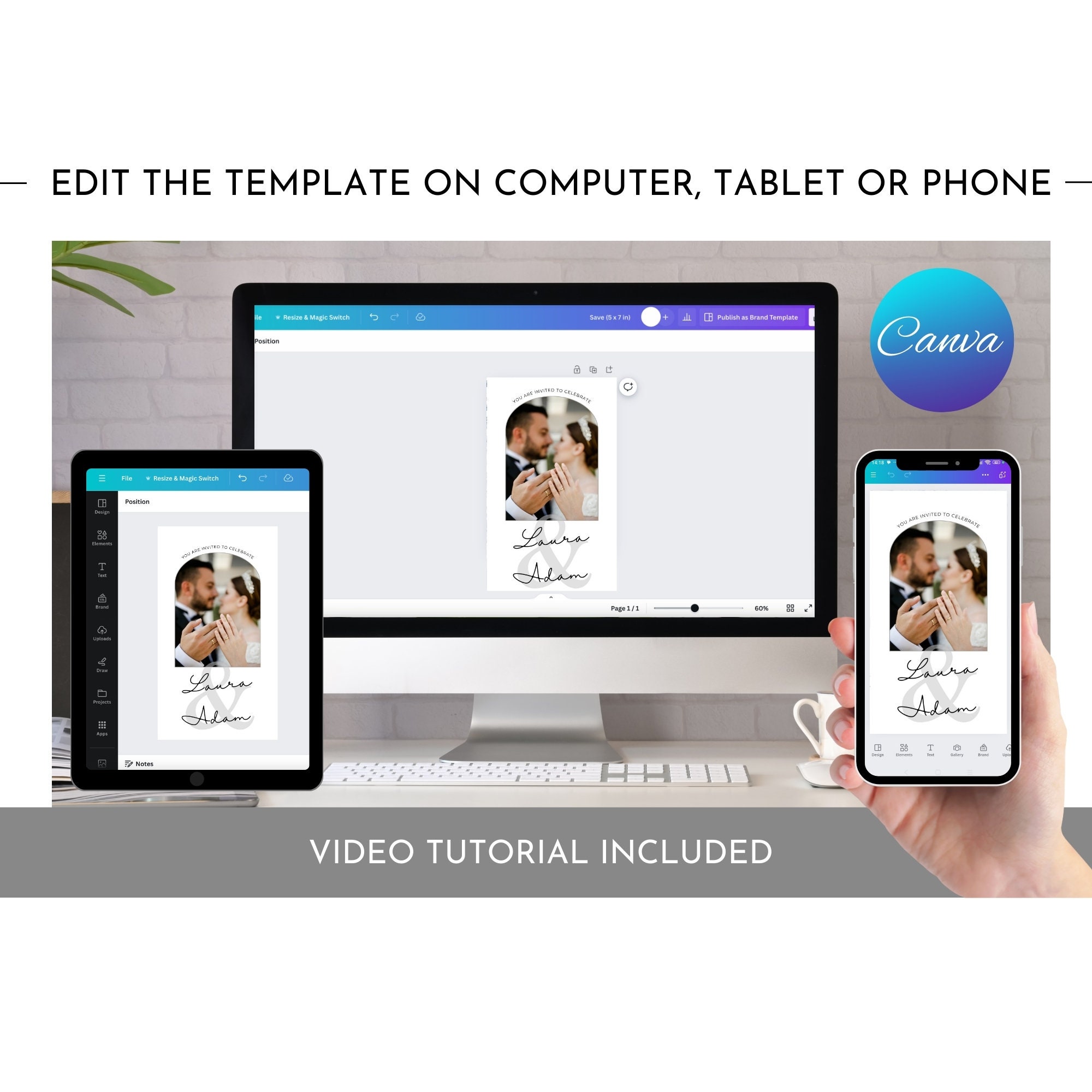 Modern Wedding Video Invitation Template, Animated Invitation With RSVP ...
