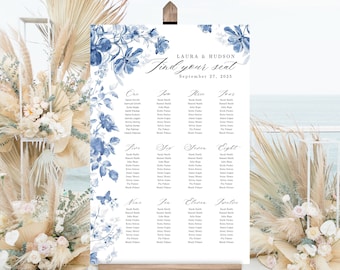 Boho Seating Chart Template, Vintage Seating Plan, Floral Seating Chart ...