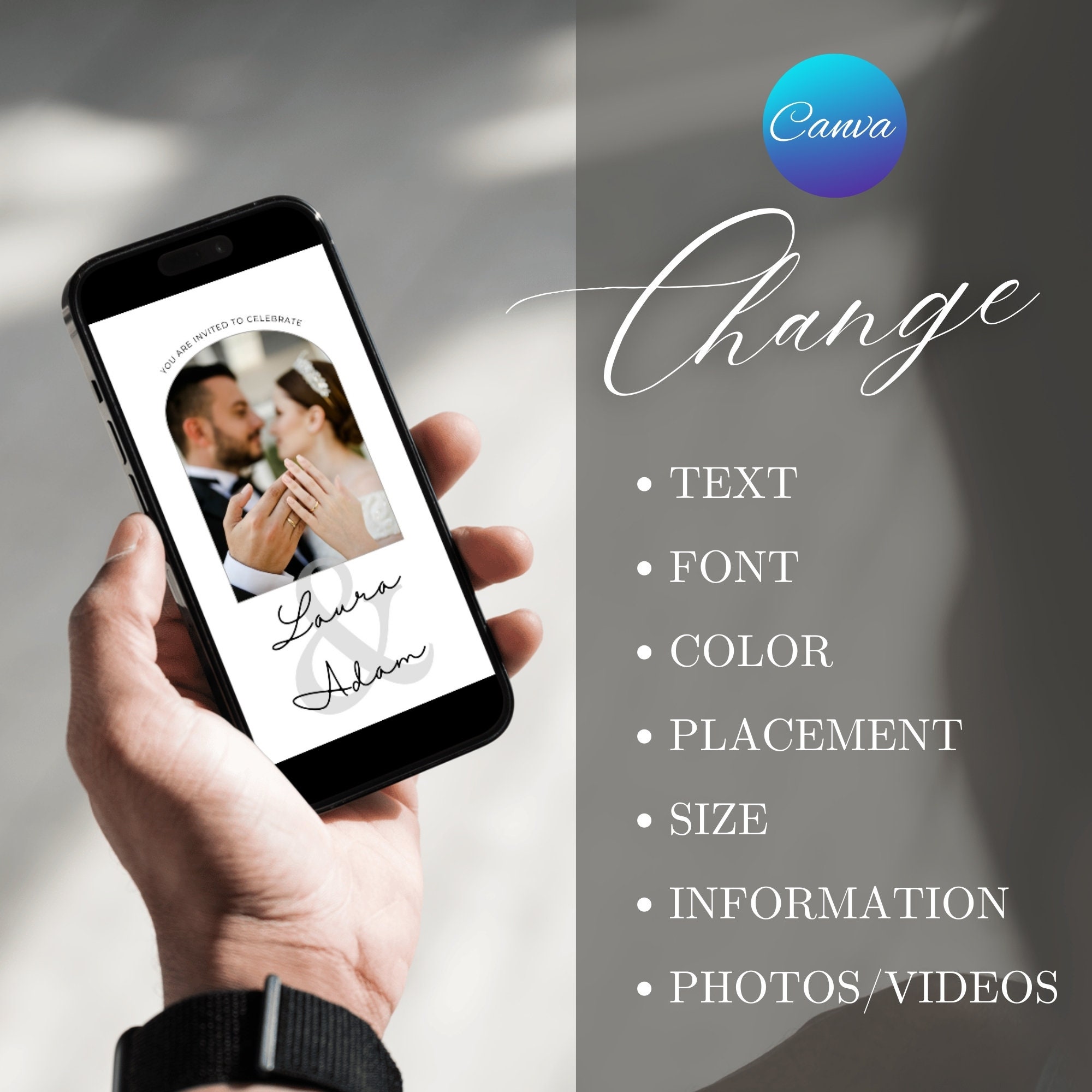 Modern Wedding Video Invitation Template, Animated Invitation With RSVP ...