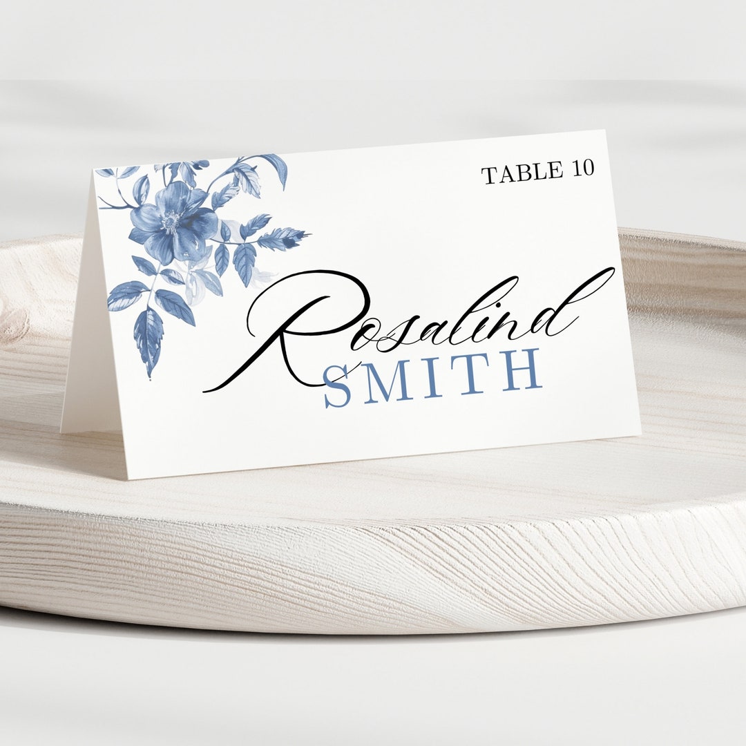 Tend Fold Wedding Place Card Template, Wedding Table Seat Card Download ...