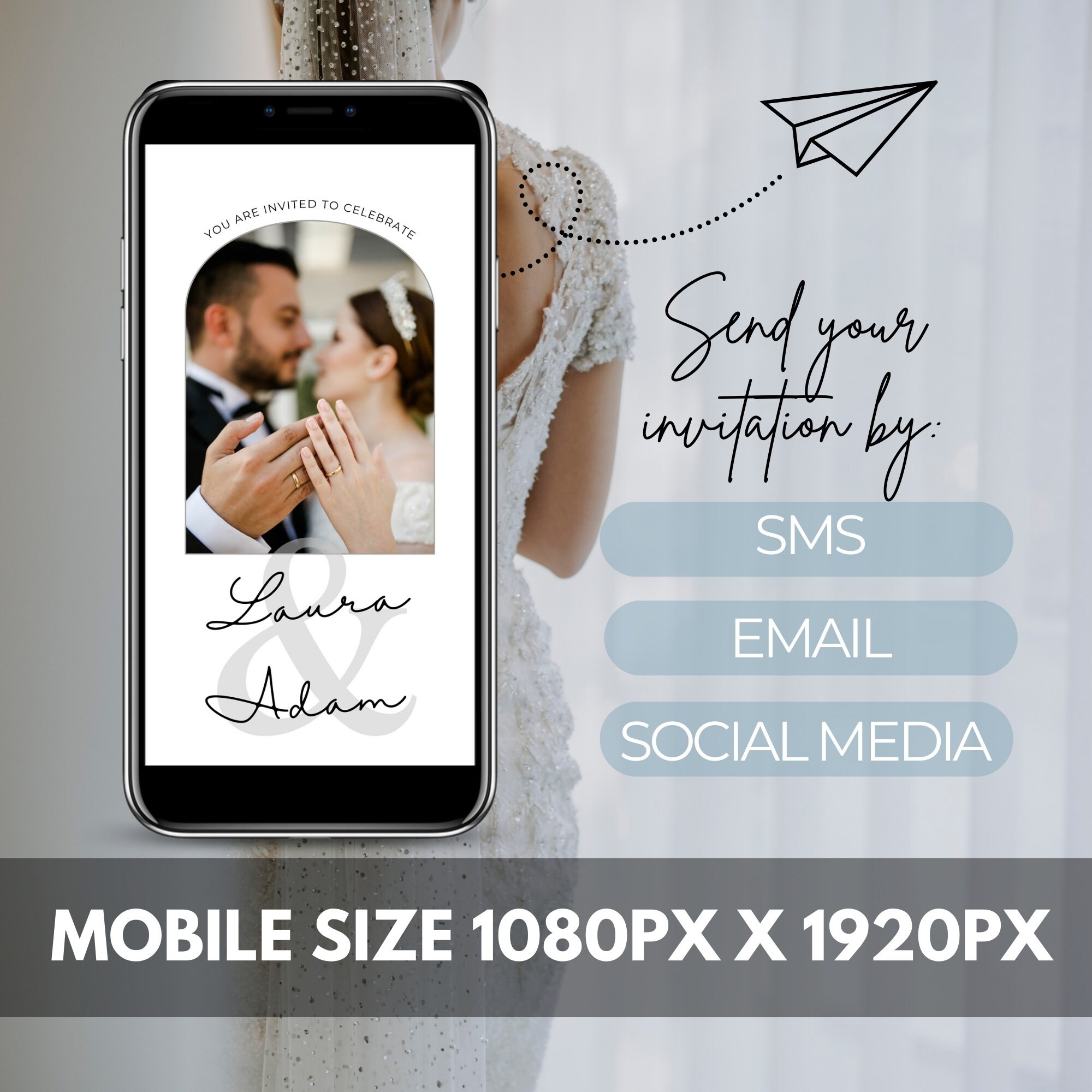 Modern Wedding Video Invitation Template, Animated Invitation With RSVP ...