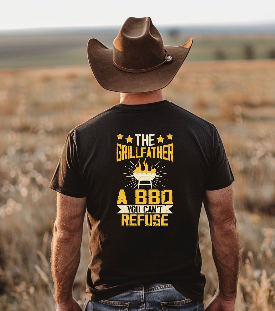 The Grill Father A BBQ You Can't Refuse T Shirt - Etsy
