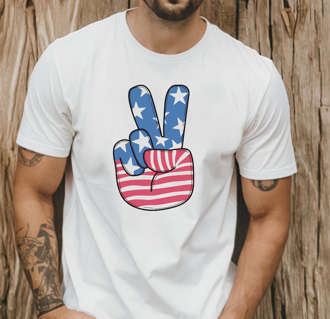 America Peace Sign T-shirt - Etsy
