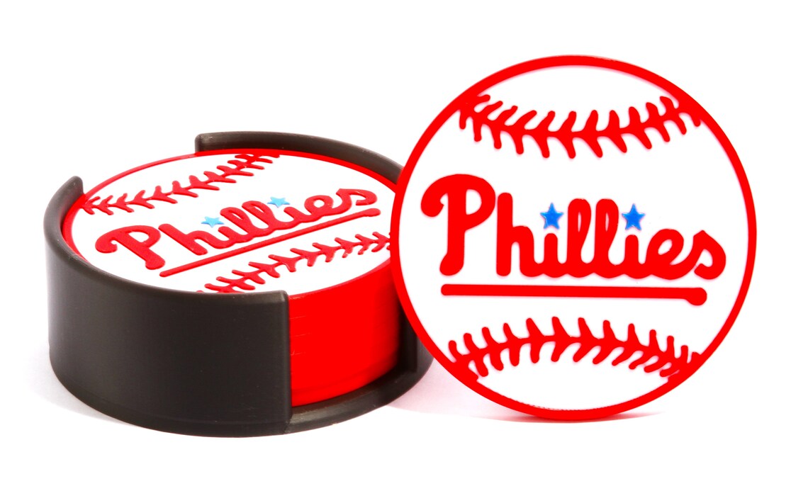 Philadelphia Phillies Drink Coasters With Holder - Etsy