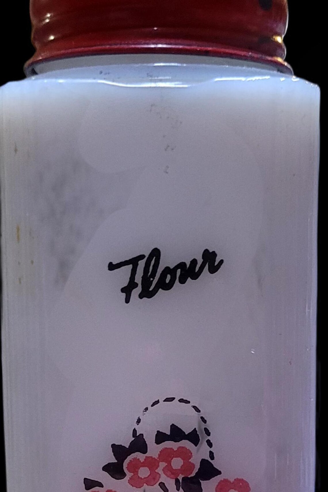 Vintage Tipp USA, Flour Shaker White Milk Glass Flower Deco 4 - Etsy