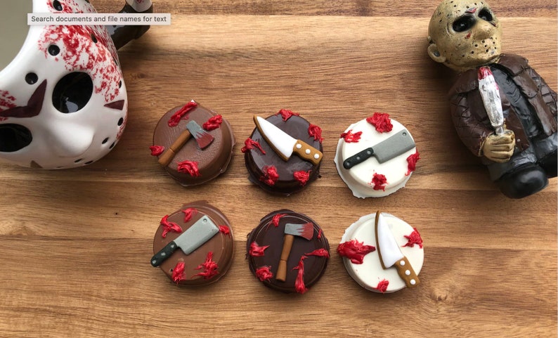 Horror Chocolate Covered Oreos Halloween Knives Blood Hatchets Bloody ...