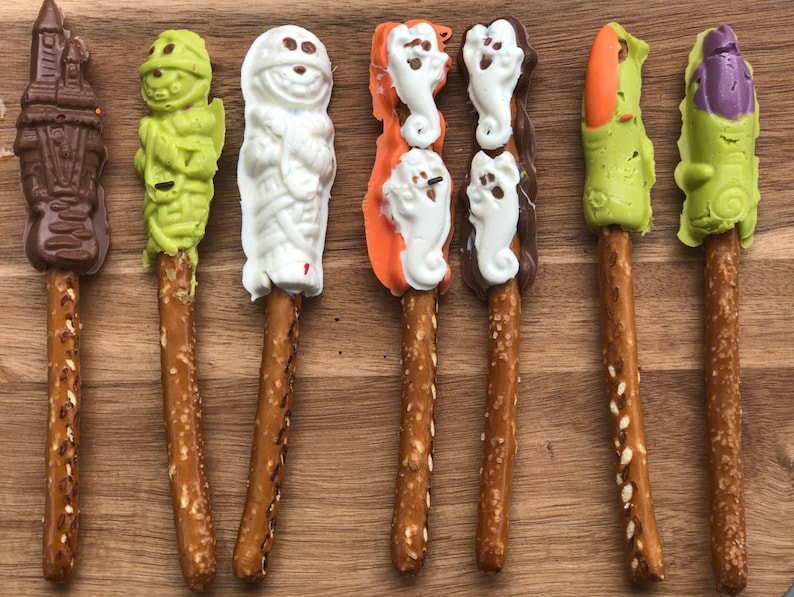 Halloween Themed Chocolate Covered Gourmet Pretzels Spooky Treats ...