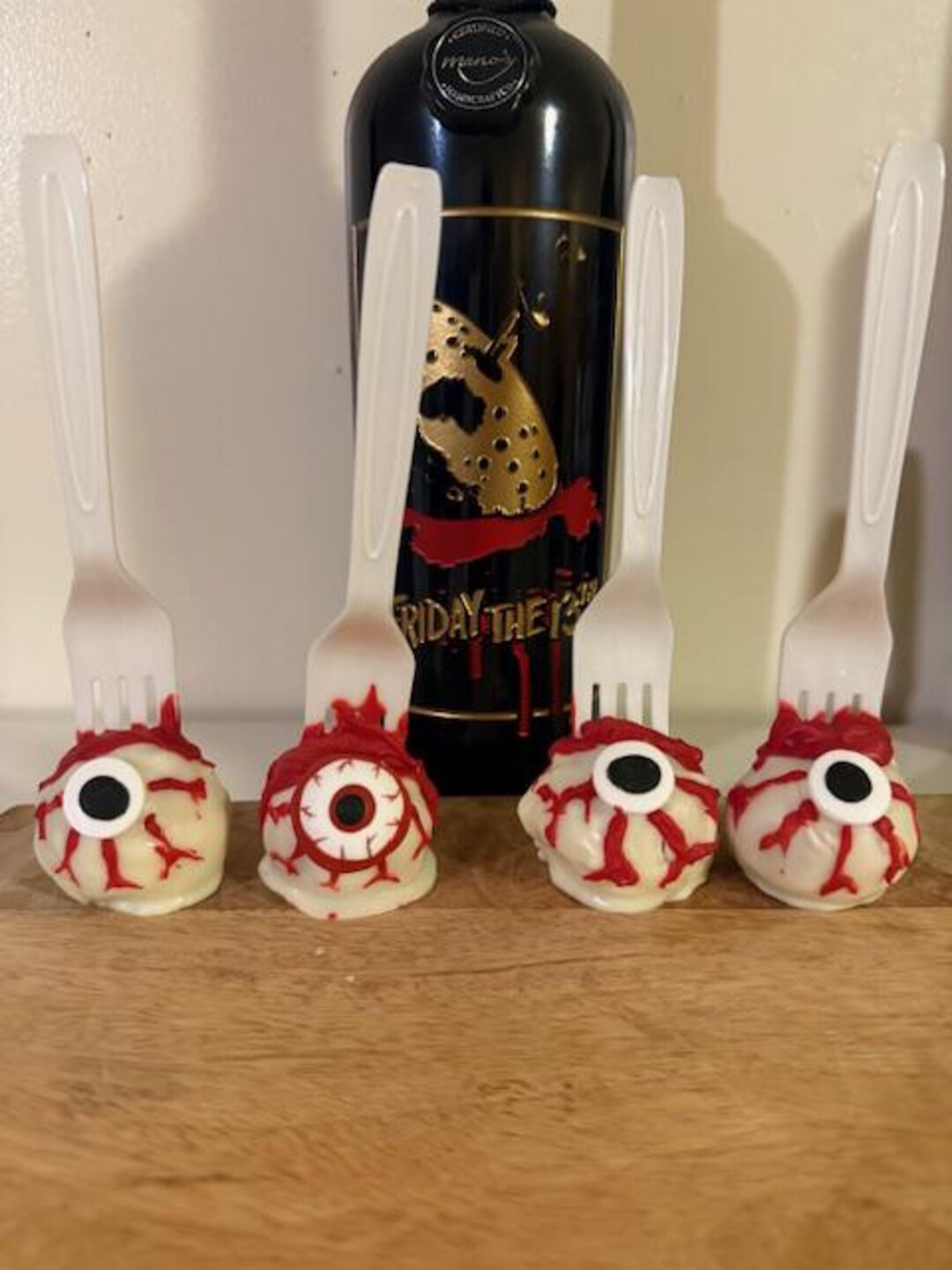 Horror Bloody Eye Ball Fork Pop Halloween Cake Pops Variety Cake Spooky ...