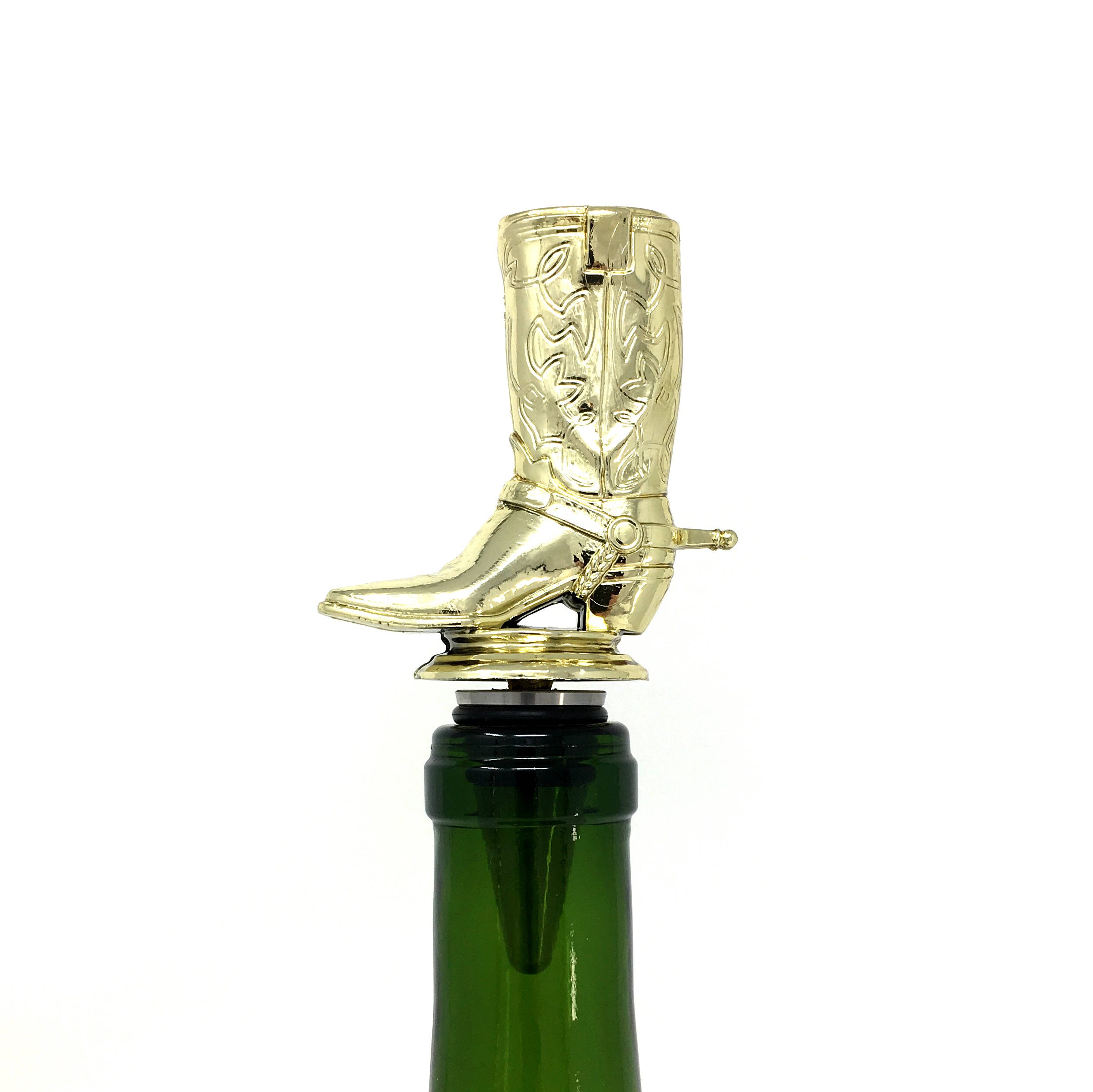 Cowboy Boot Trophy Wine Bottle Stopper With Stainless Steel Base Made ...