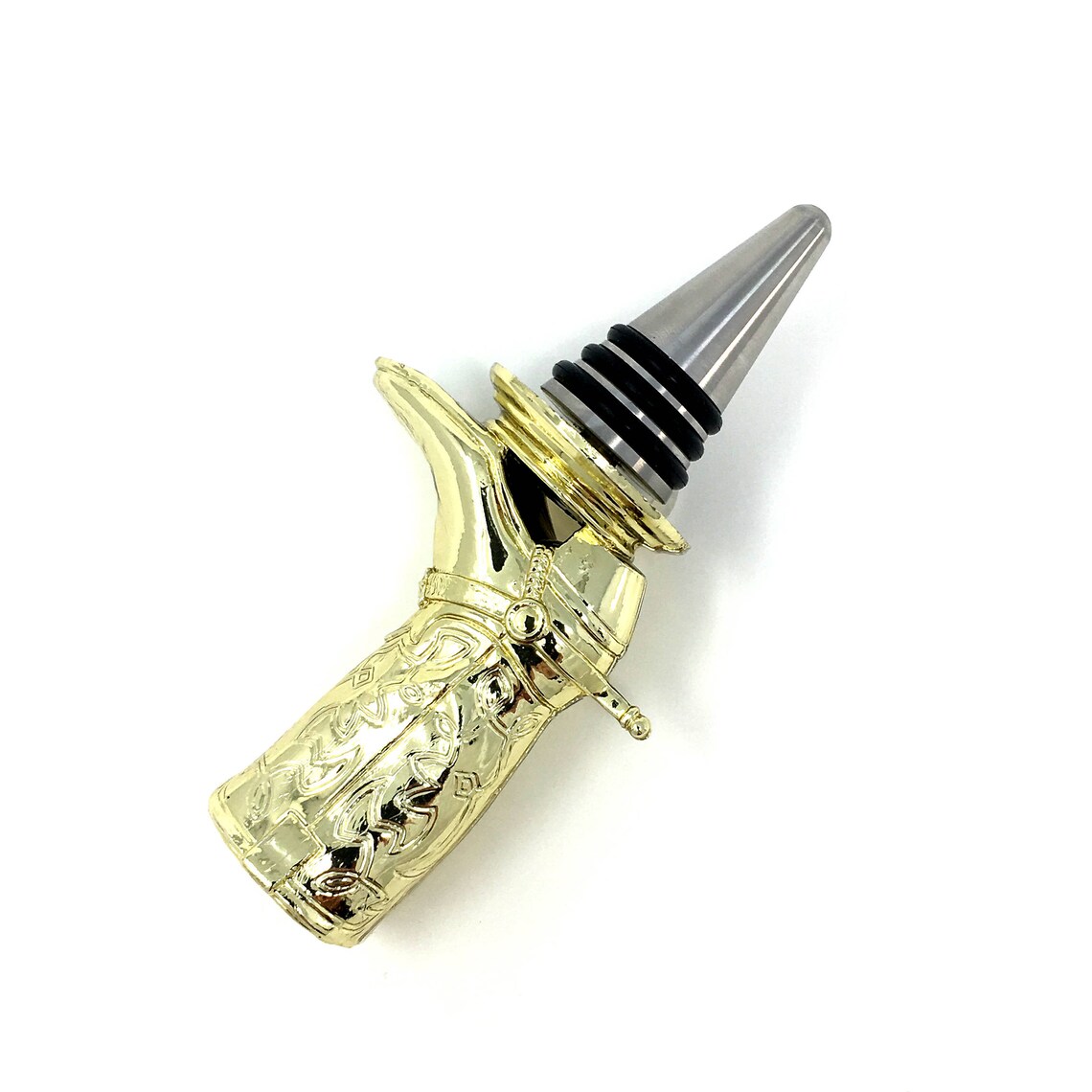 Cowboy Boot Trophy Wine Bottle Stopper With Stainless Steel Base Made ...
