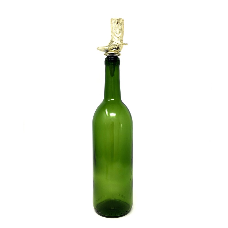 Cowboy Boot Trophy Wine Bottle Stopper With Stainless Steel Base Made ...