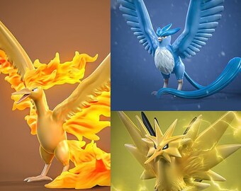 3 Legendary Pokémon Birds Pokédex Stand 3D Printing Files - Etsy