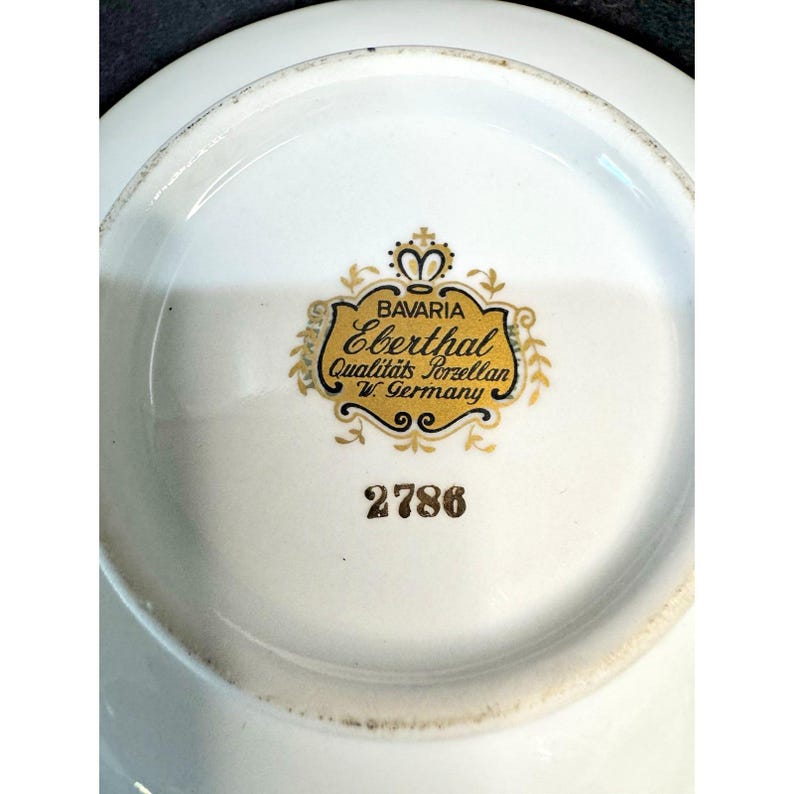 Bavaria Eberthal Porcelain 2786 Saucer Brown White Gold West Germany - Etsy
