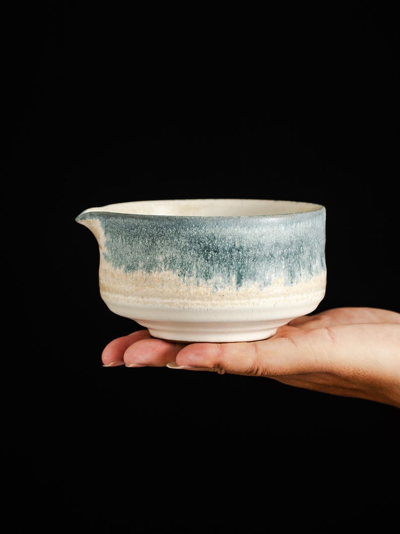 Handmade Azure Frost Matcha Set: Bowl, Whisk, Scoop & Holder - Etsy
