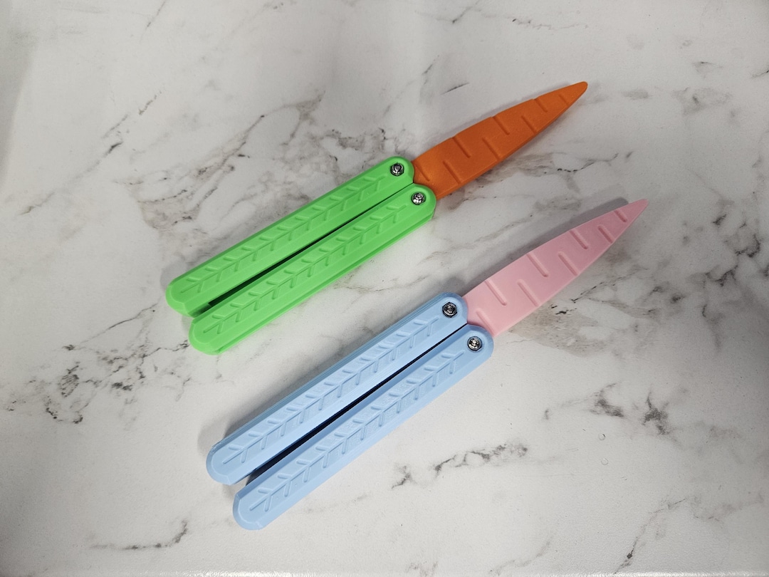Carrot Fidget Knife | Butterfly Play Knife - Etsy