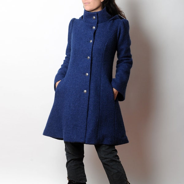 Blue Wool Coat - Etsy
