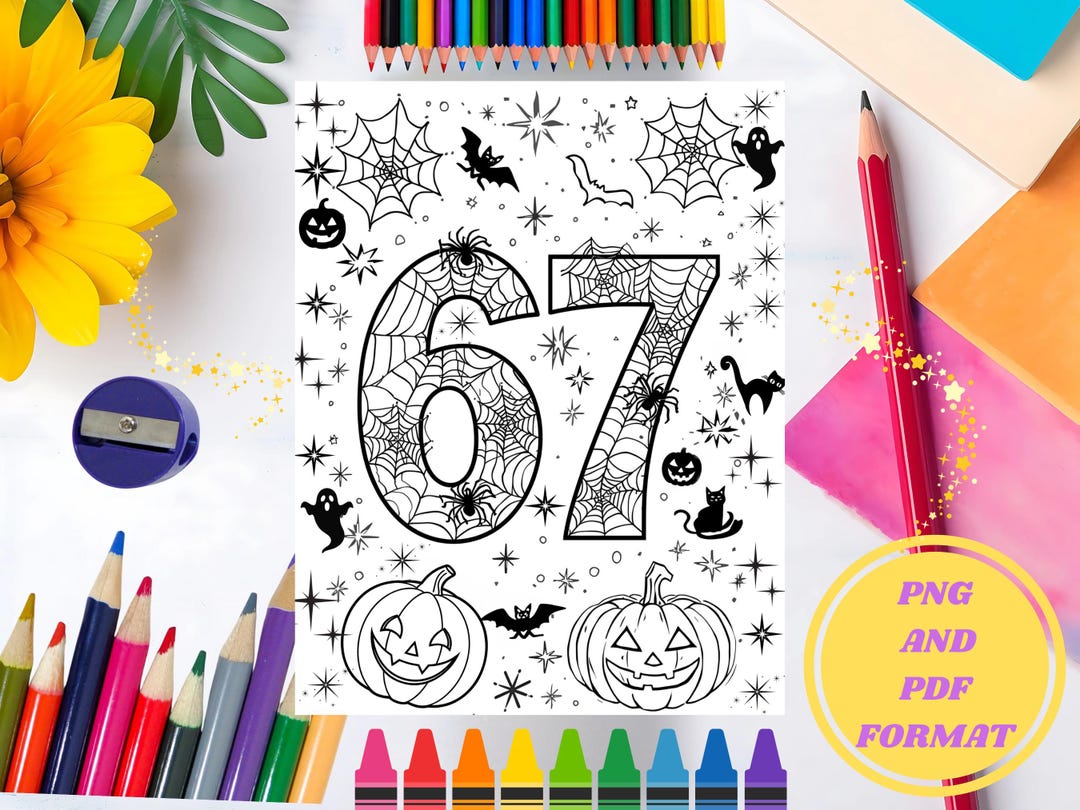 6-7 Spooky Halloween Coloring Sheet,67 Coloring Printable,halloween ...