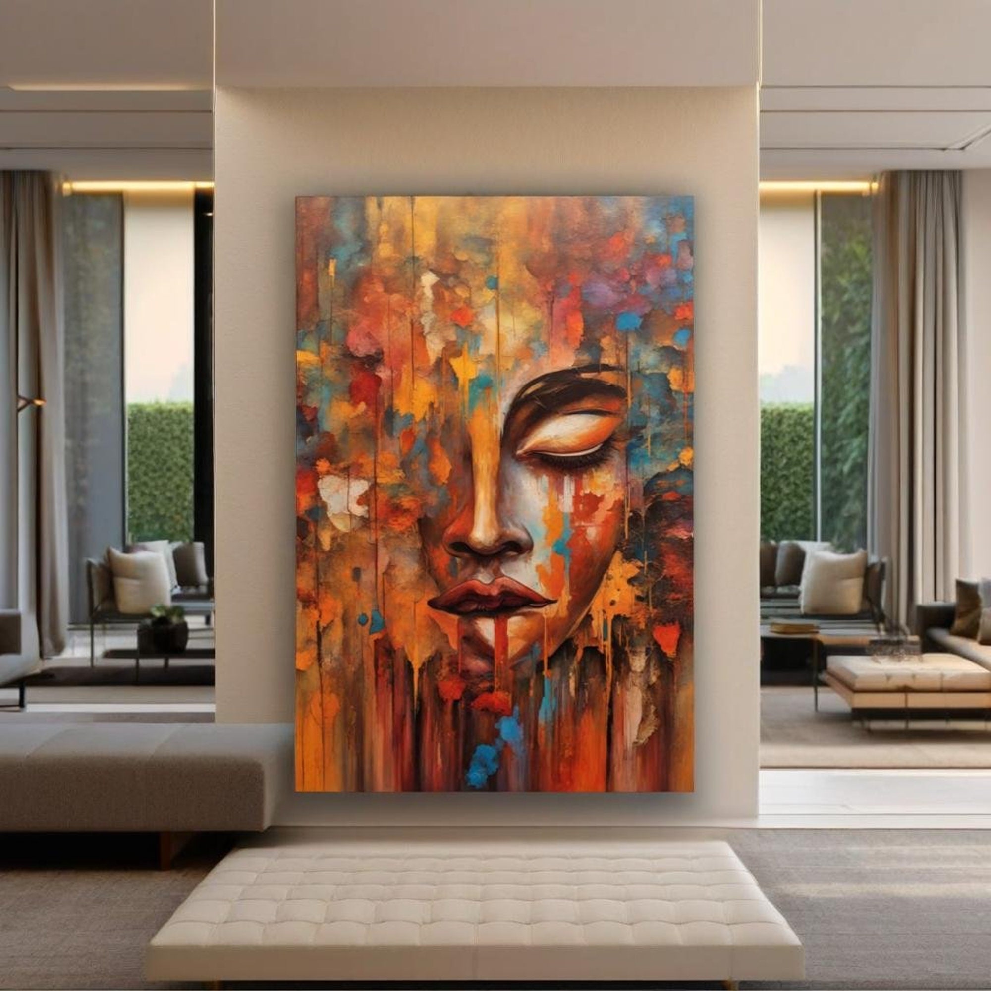 Reflection | Portrait Canvas Print | Abstract Art | AI Art | the Rhythm ...