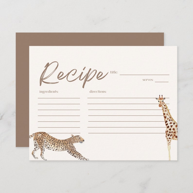 Printable Recipe Card Template Instant Download Kitchen Recipe Card ...