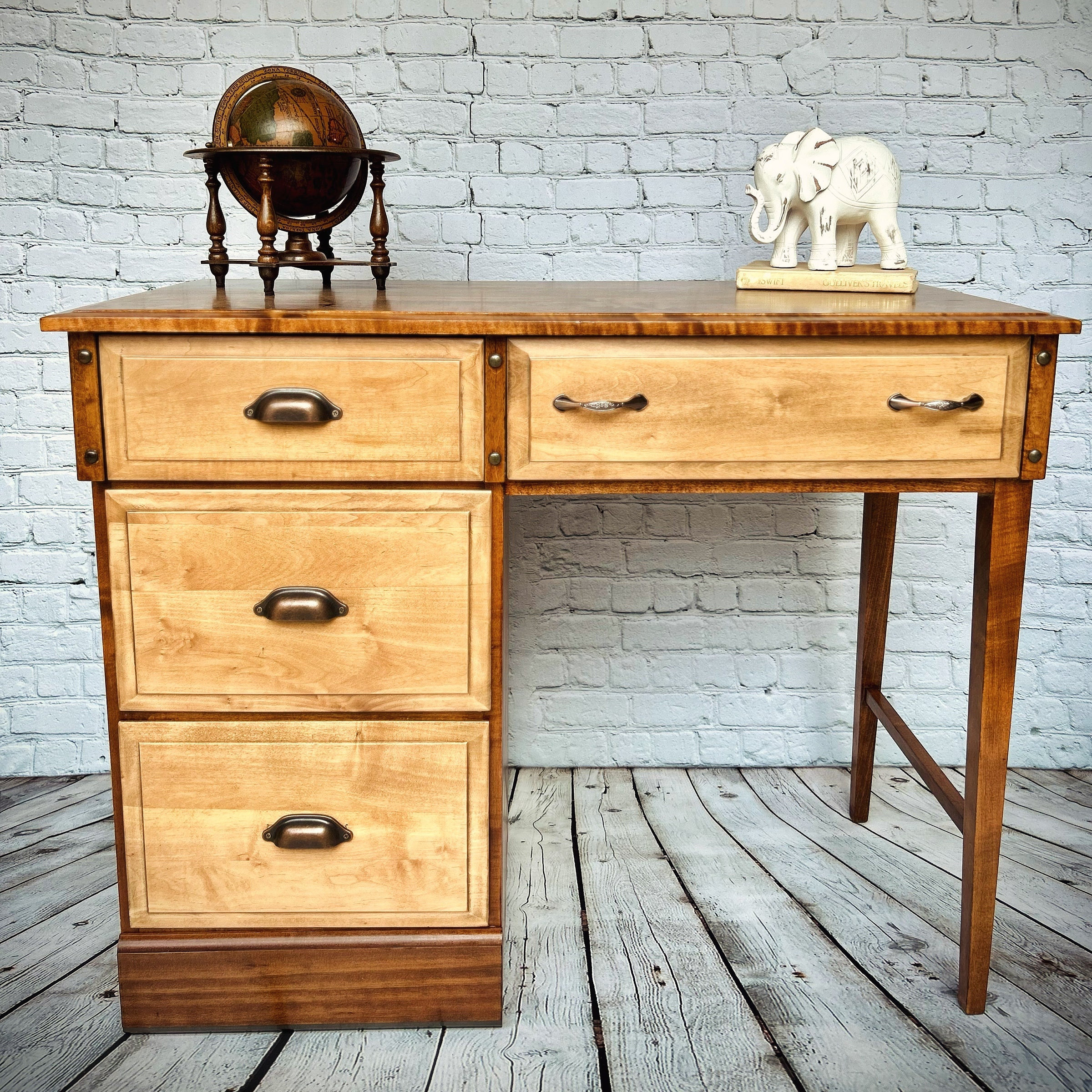 SOLD Restored Vintage Wood Desk - Etsy
