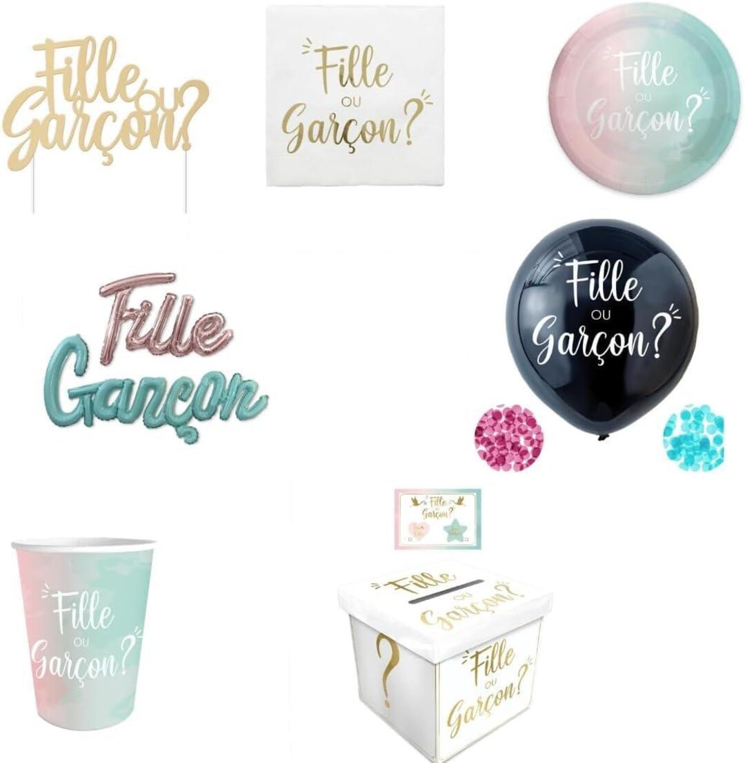 Gender Reveal Pack Girl or Boy Voting Game With Ballot Box, Napkins ...