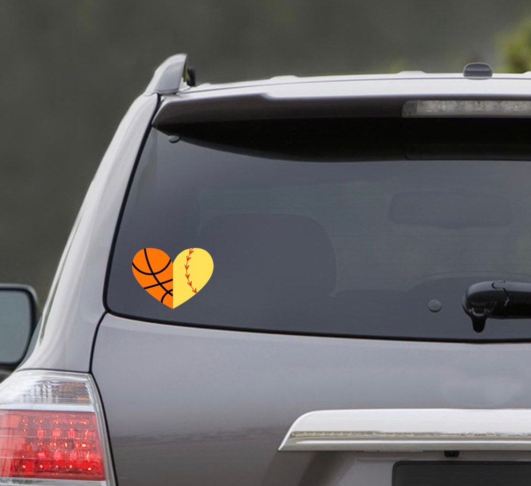 Double Sport Heart Vinyl Decal - Etsy