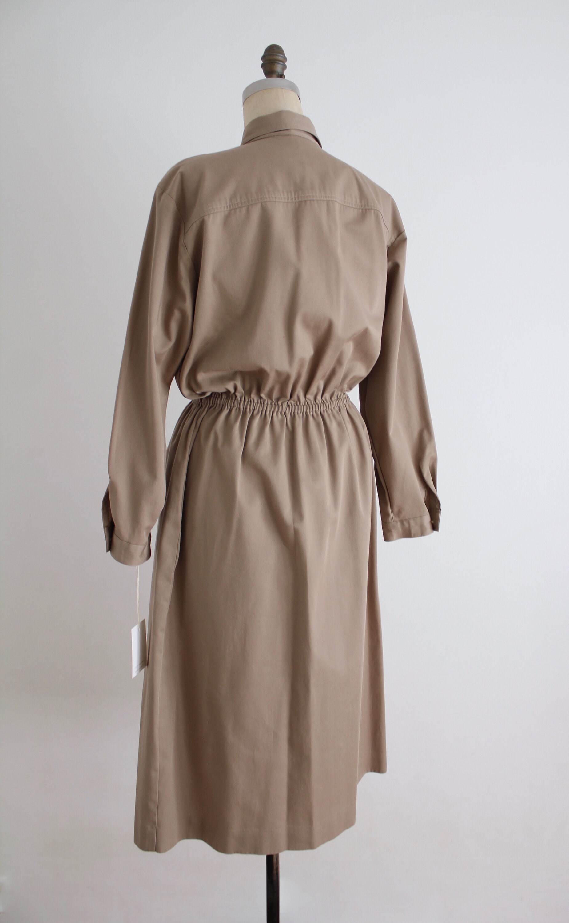 Tan Cotton Shirtdress | Button Down Dress | Collared Shirt Dress - Etsy