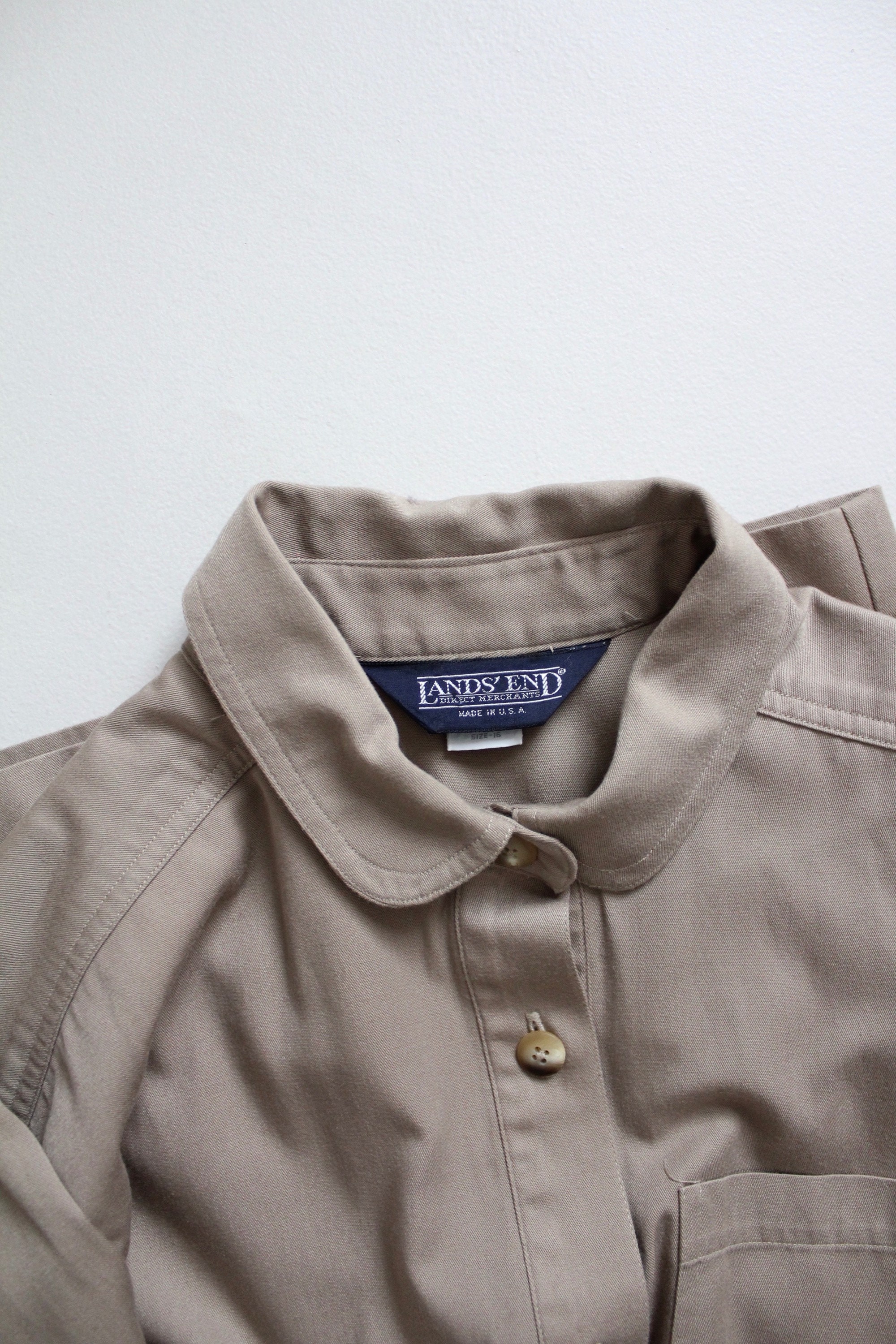 Tan Cotton Shirtdress | Button Down Dress | Collared Shirt Dress - Etsy