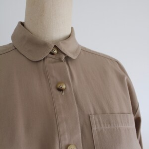Tan Cotton Shirtdress | Button Down Dress | Collared Shirt Dress - Etsy