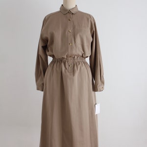 Tan Cotton Shirtdress | Button Down Dress | Collared Shirt Dress - Etsy