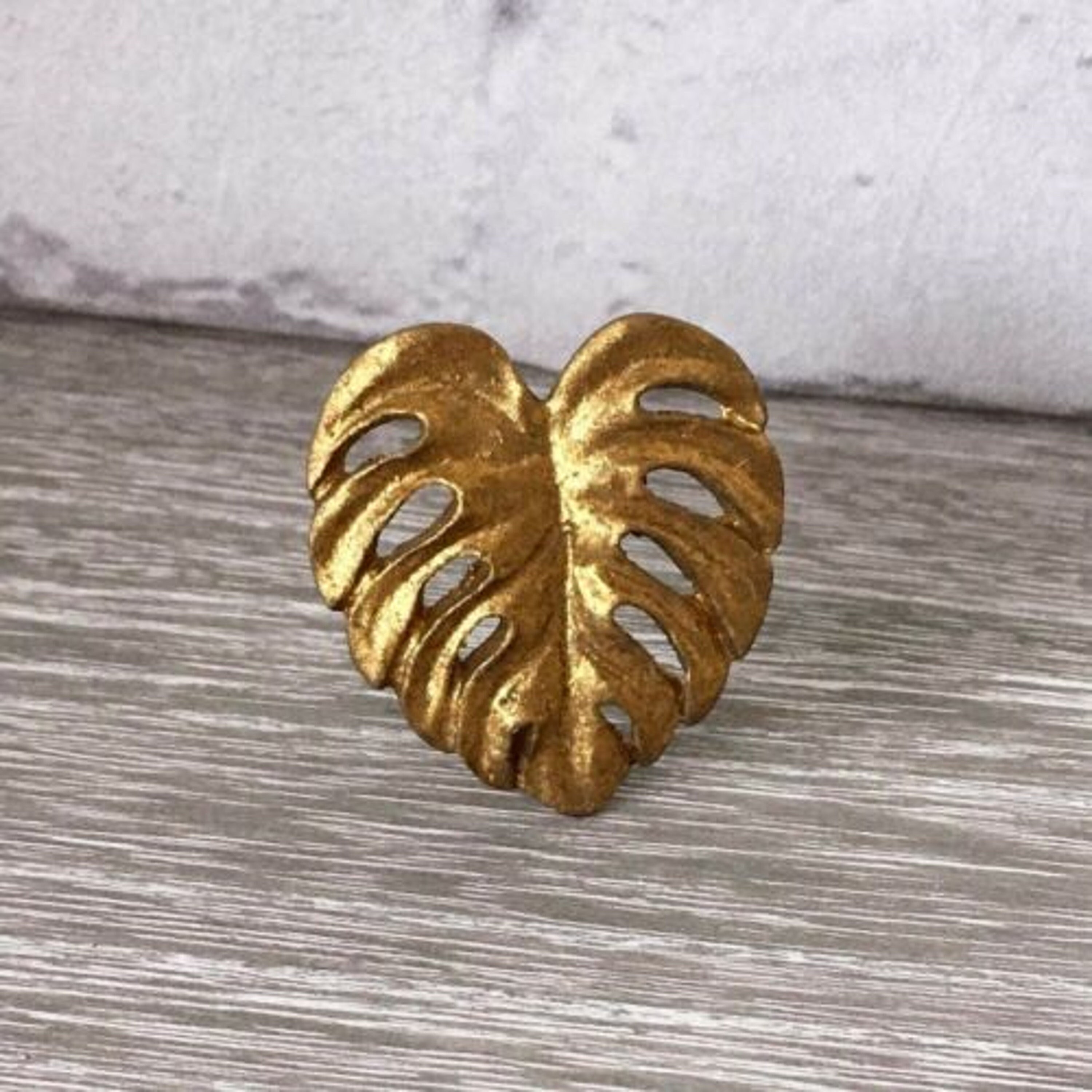 Cheese Plant Vintage Gold Brass Door Knobs Cabinet Cupboard Drawer ...