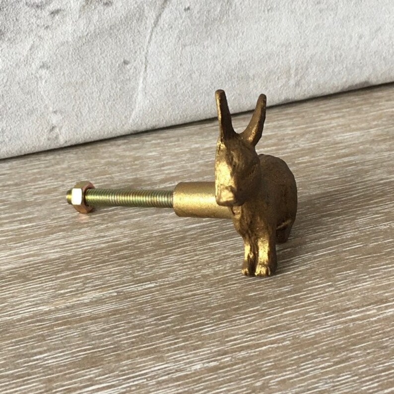Rabbit Animals Vintage Gold Brass Door Knobs Cabinet Cupboard Drawer ...