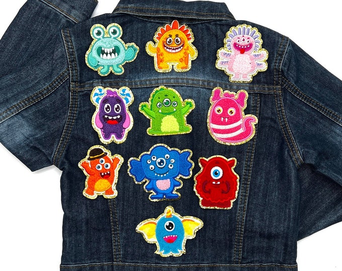 Kids Chenille Monsters Patches Iron on Patches Multicoloured Monster Boys Girls Patches - Etsy