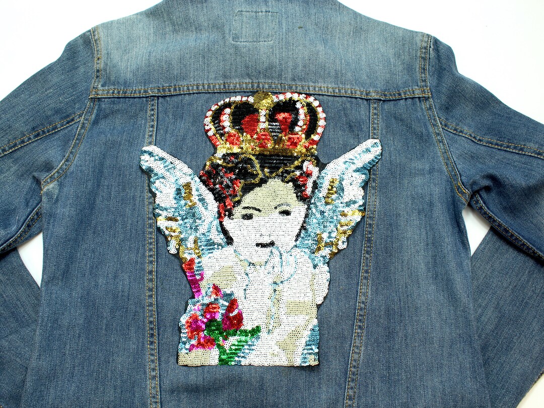 Crown Angel Sequin Applique Patch, Angel Patch, Sew on Iron on Patch - Etsy