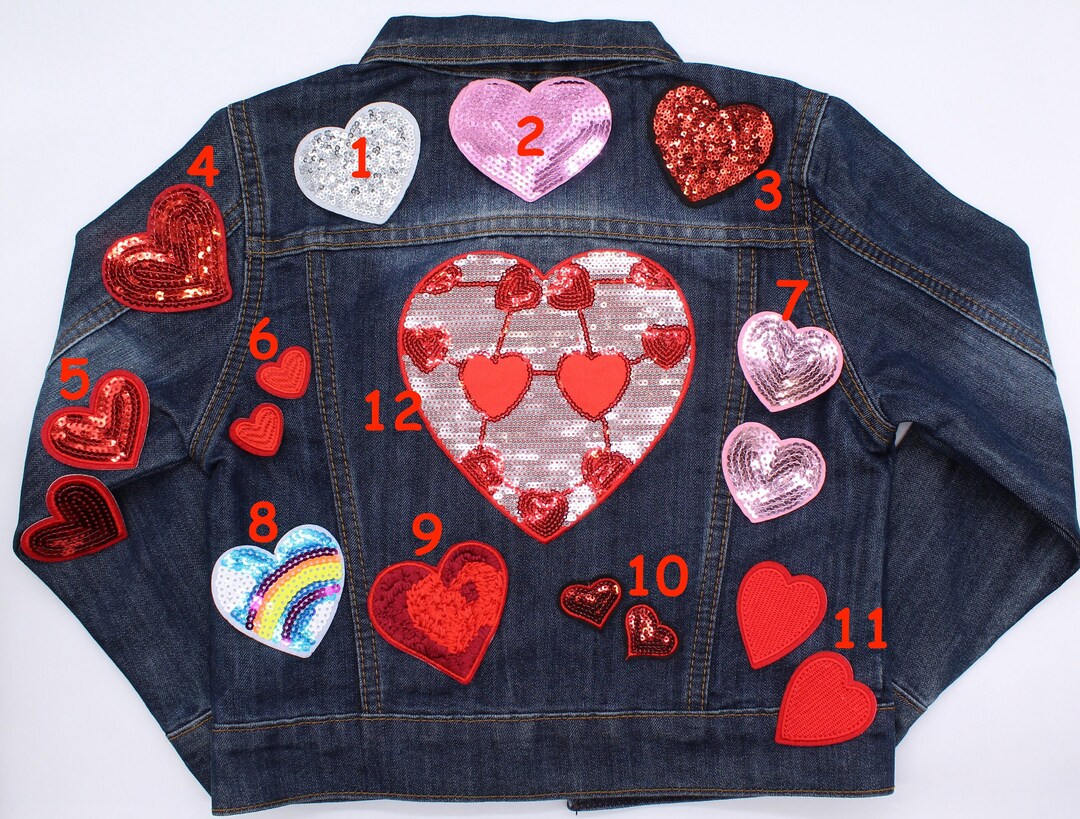 Love Heart Patch Iron on Sew on Patch Love Heart Patches in Various ...