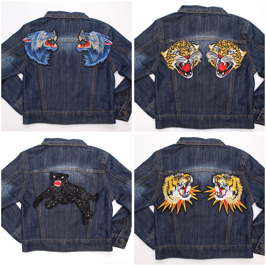 Tiger Patch Sew on Iron on Tiger Head Patch, Wolf Patches for Kids ...