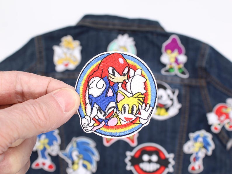 Sonic Hedgehog Tails Fox Knuckles Eggman Patch Badge Iron on Sew on ...