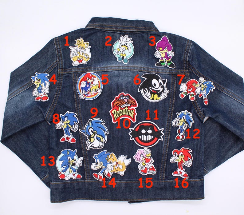 Sonic Hedgehog Tails Fox Knuckles Eggman Patch Badge Iron on Sew on ...