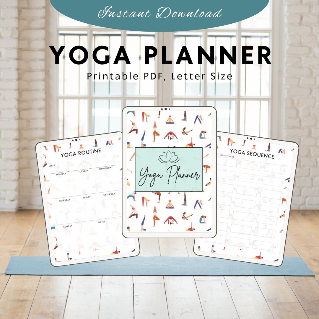 Printable Yoga Planner & Tracker: Yoga Practice Journal, Gift for Yoga ...