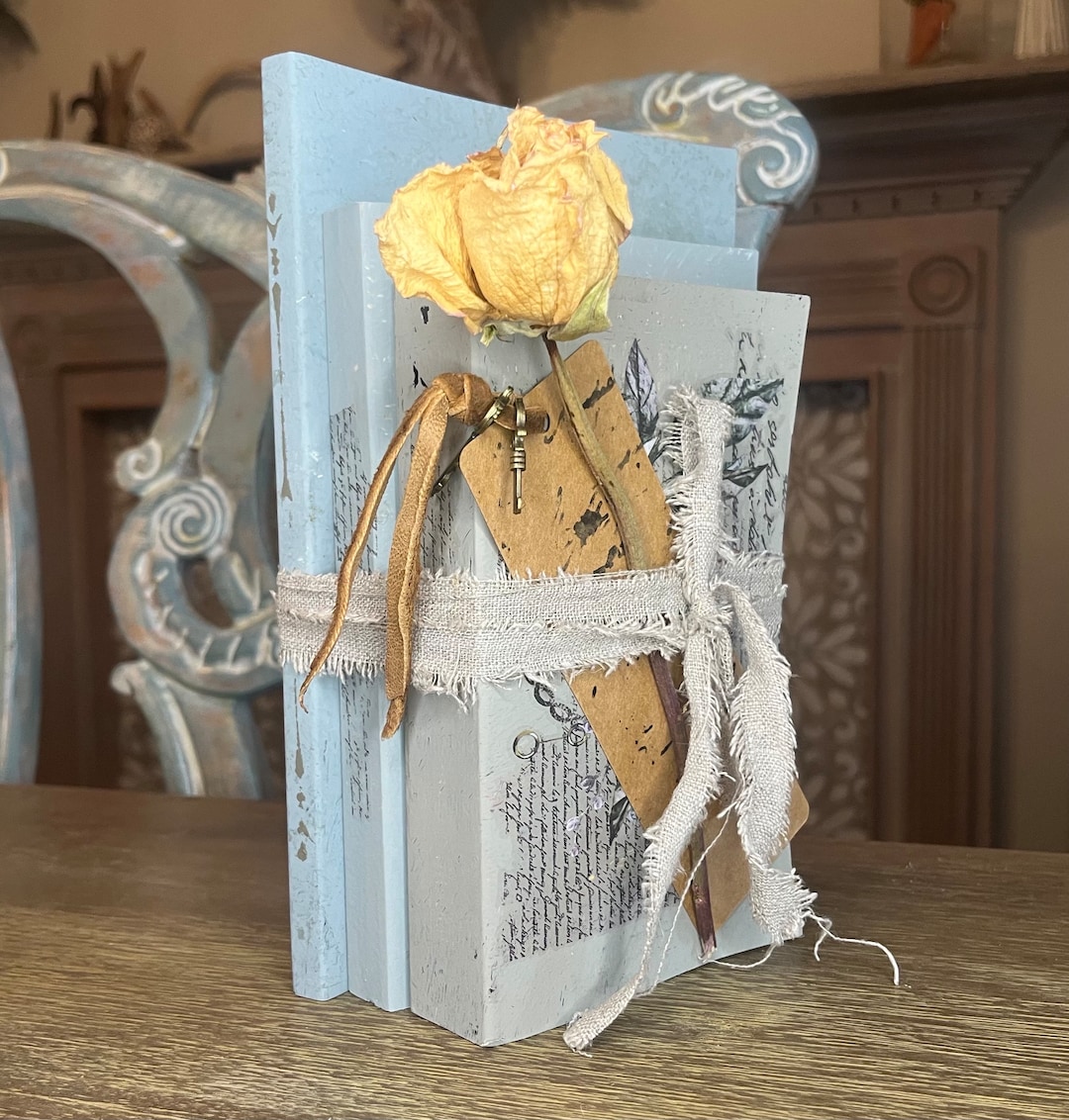 Decorative Book Bundle, Book Stack, Blue, Taupe, Gray, Tan,french ...