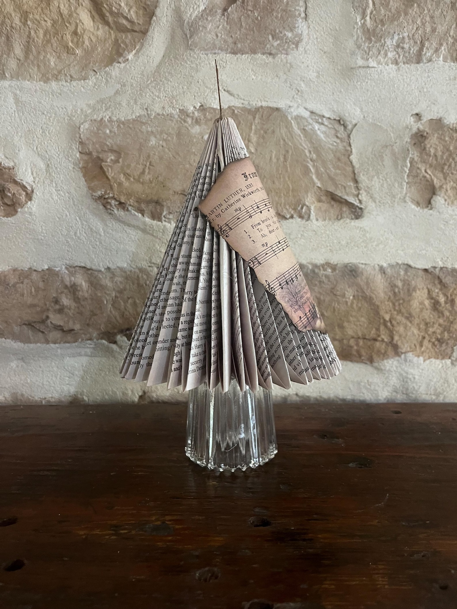 Folded Book Page Christmas Tree: Rustic Snowflake Topper - Etsy