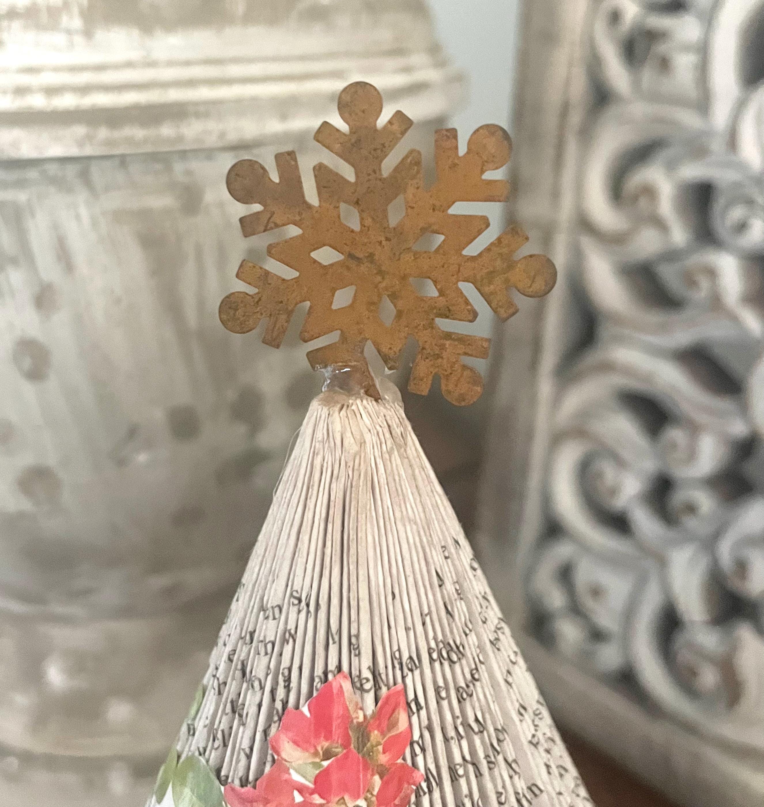 Folded Book Page Christmas Tree: Rustic Floral Centerpiece - Etsy