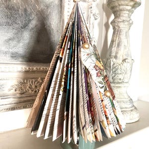 Folded Magazine Christmas Tree: Shabby Chic Tabletop Decor - Etsy