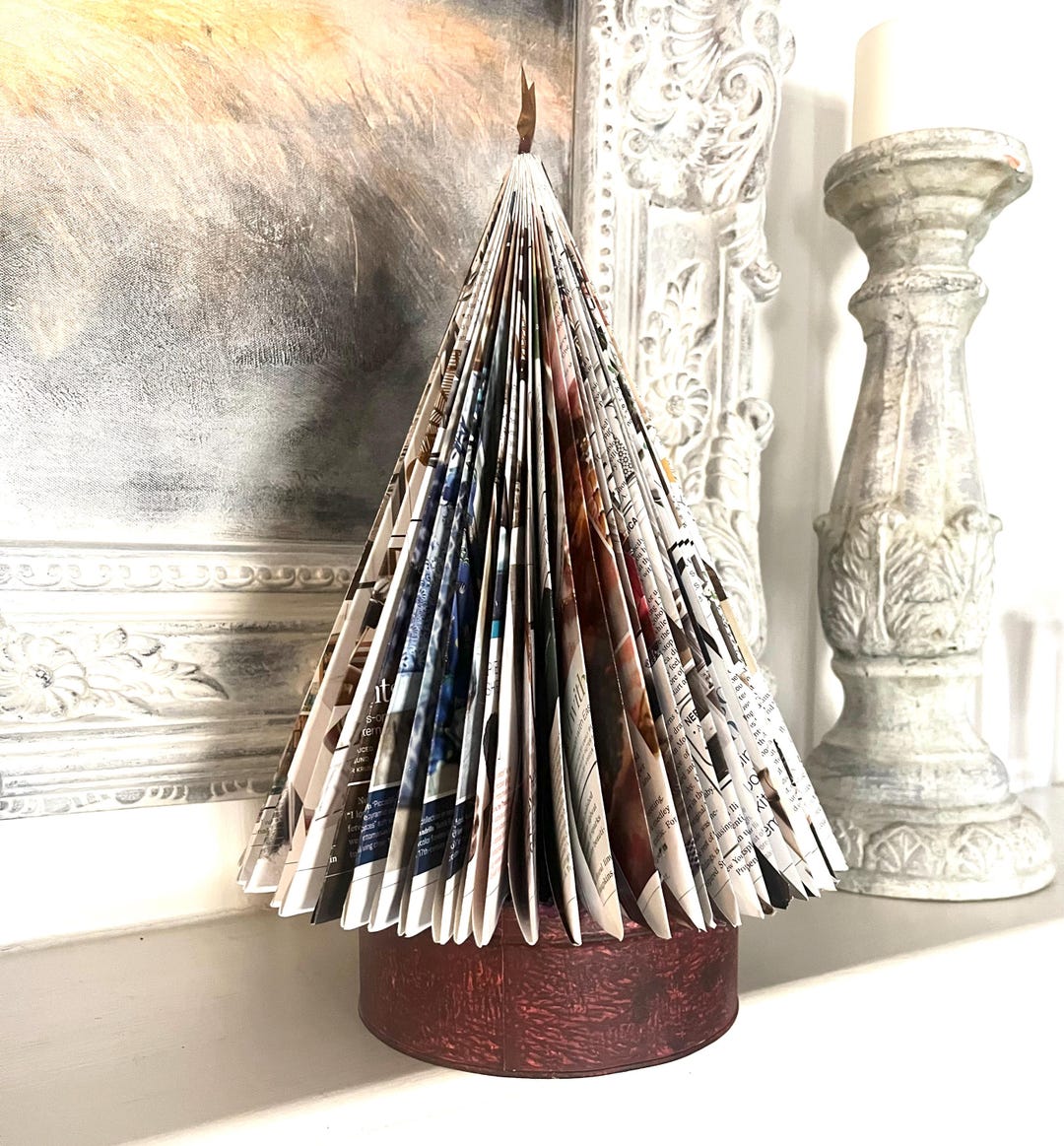 Folded Book Page Christmas Tree: Rustic Farmhouse Decor - Etsy