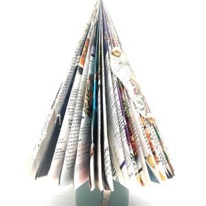 Folded Magazine Christmas Tree: Shabby Chic Tabletop Decor - Etsy