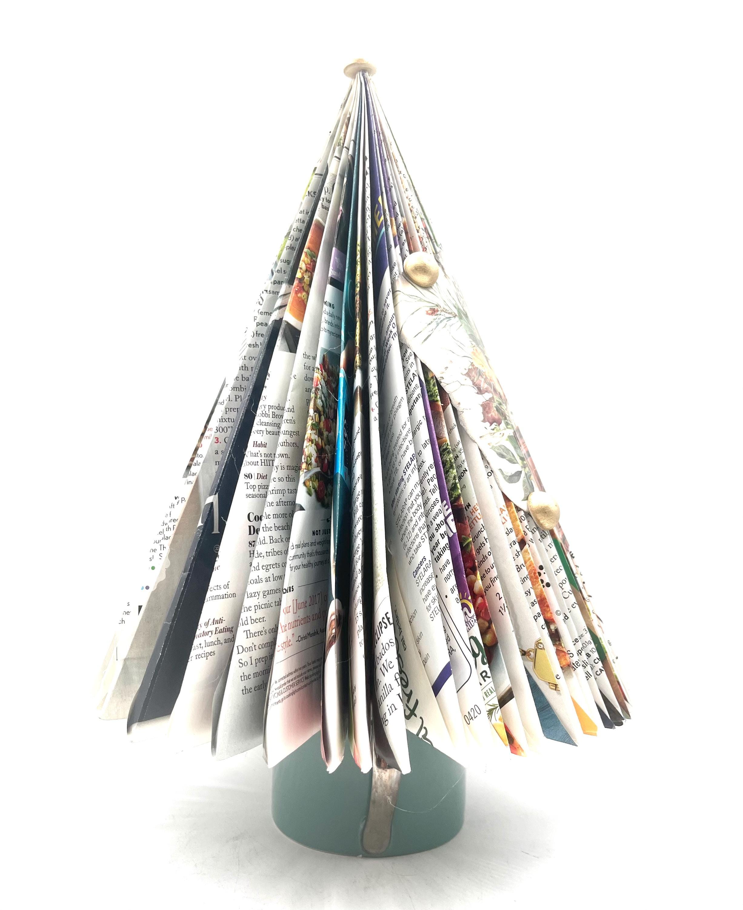 Folded Magazine Christmas Tree: Shabby Chic Tabletop Decor - Etsy